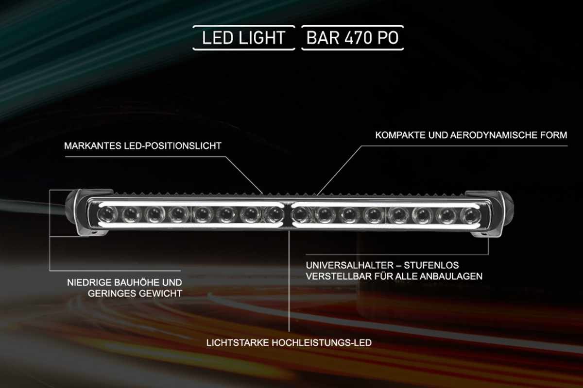 Hella Fernscheinwerfer mit Positionslicht LED Light Bar 470 PO