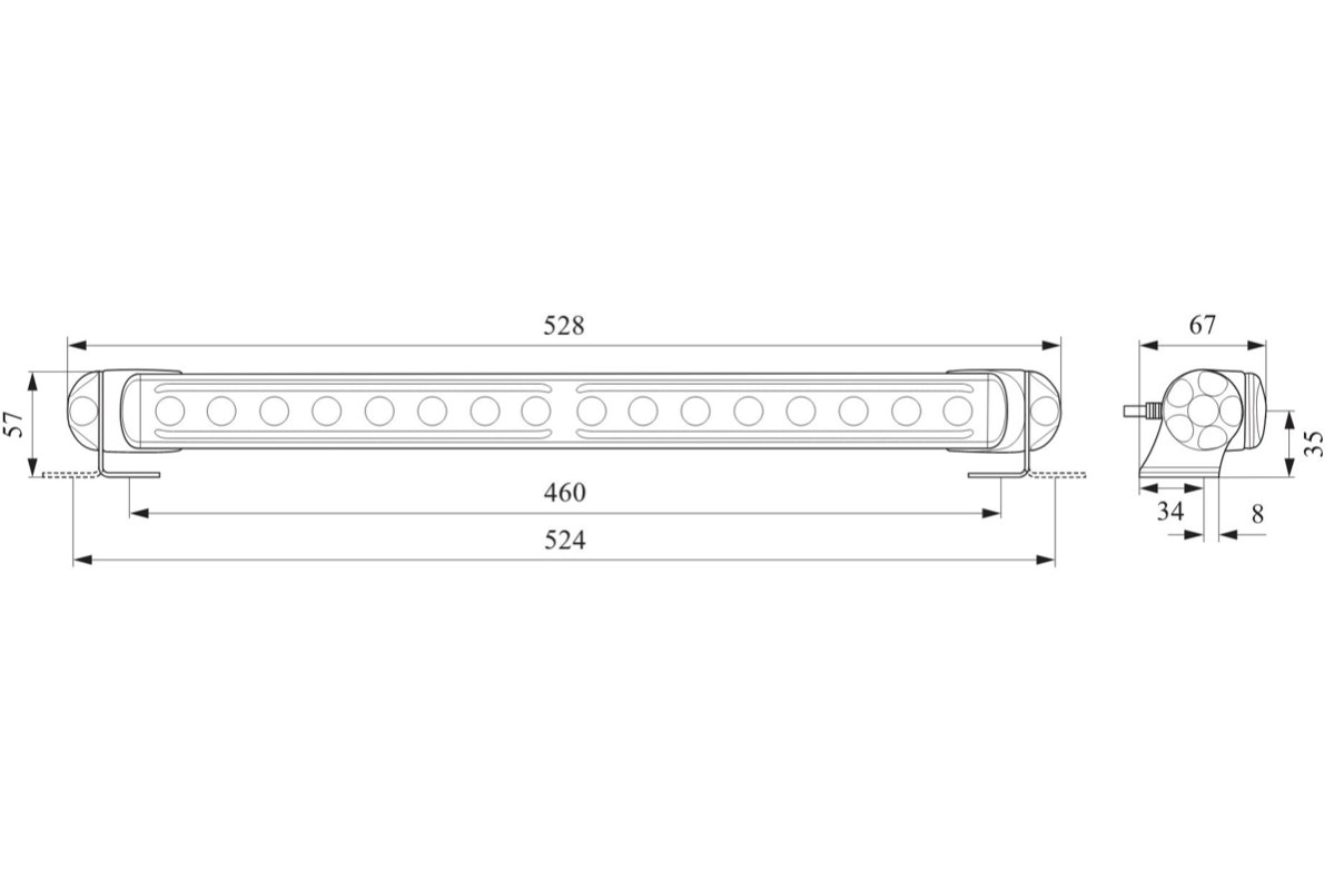 Hella Fernscheinwerfer mit Positionslicht LED Light Bar 470 PO